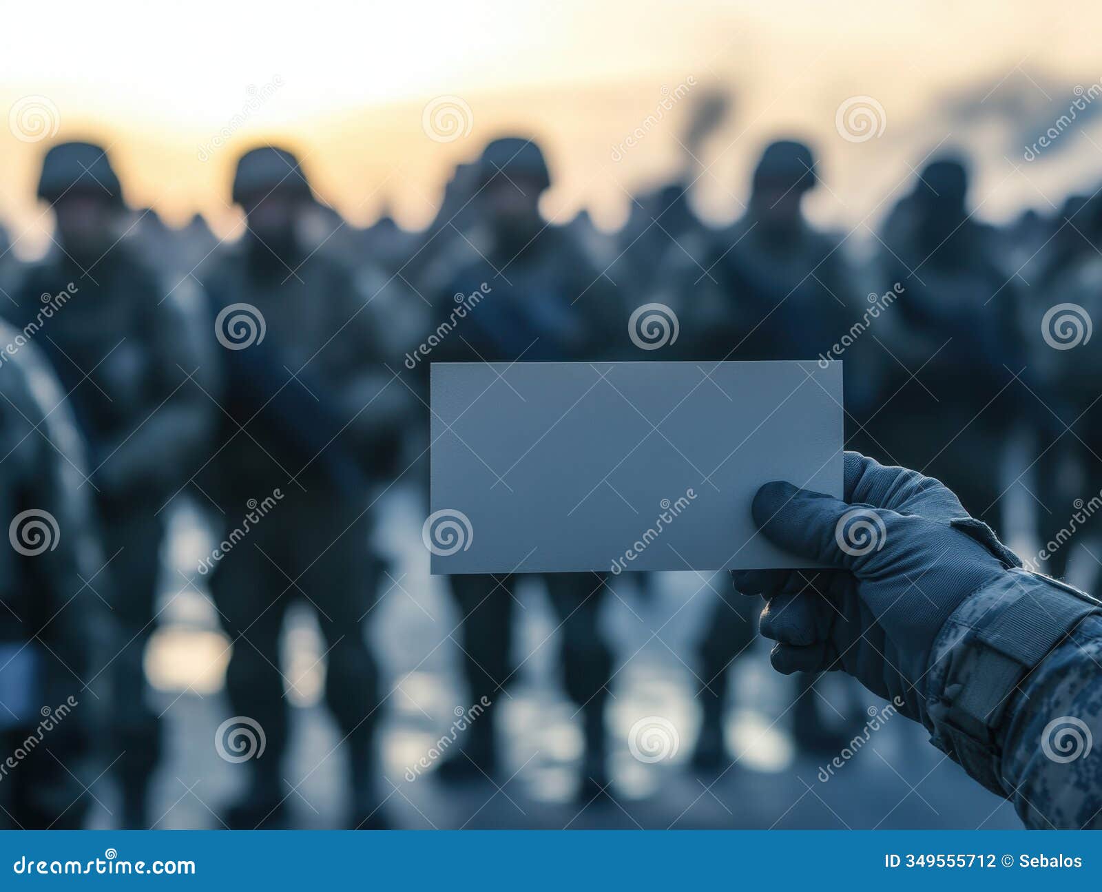 Close Up of a Hand with an Empty Rectangular Blank Piece of Paper and ...