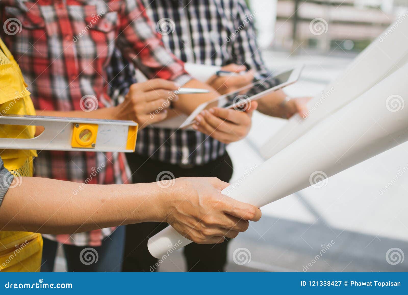 Close Up of Hand Engineer Meeting for Architectural Project Working ...