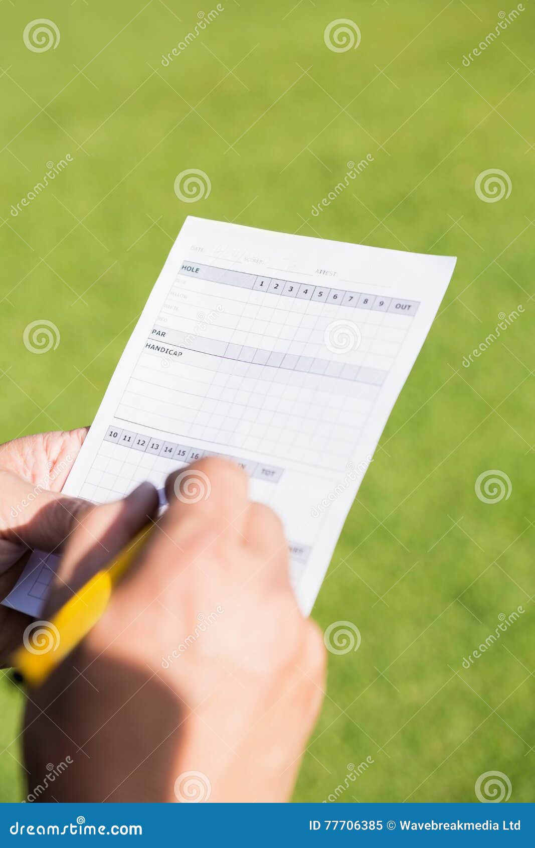 Close Up of Hand Filling a Piece of Paper Stock Image - Image of ...