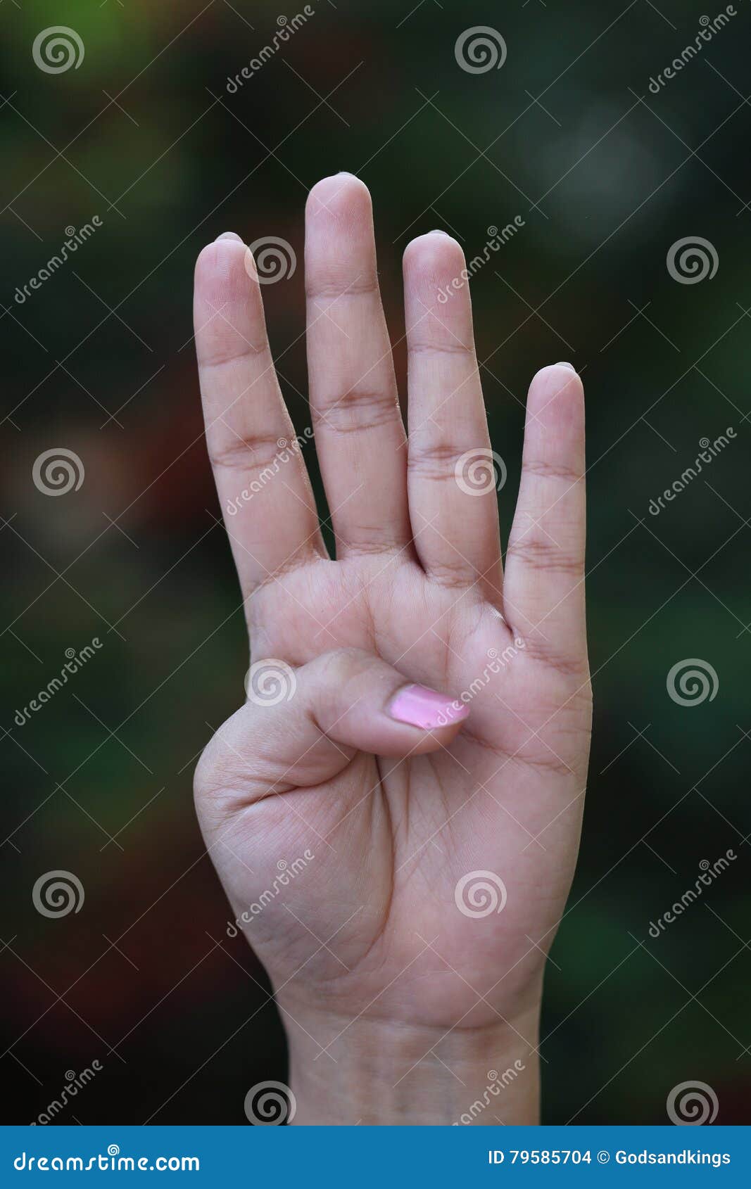 Hand four fingers stock photo. Image of information, hand - 79585704