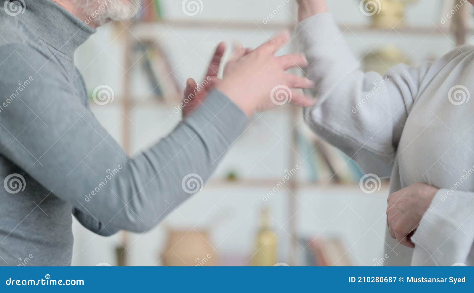 Close Up of Hand Gesture of Old Couple Fighting, Arguing Stock Video ...