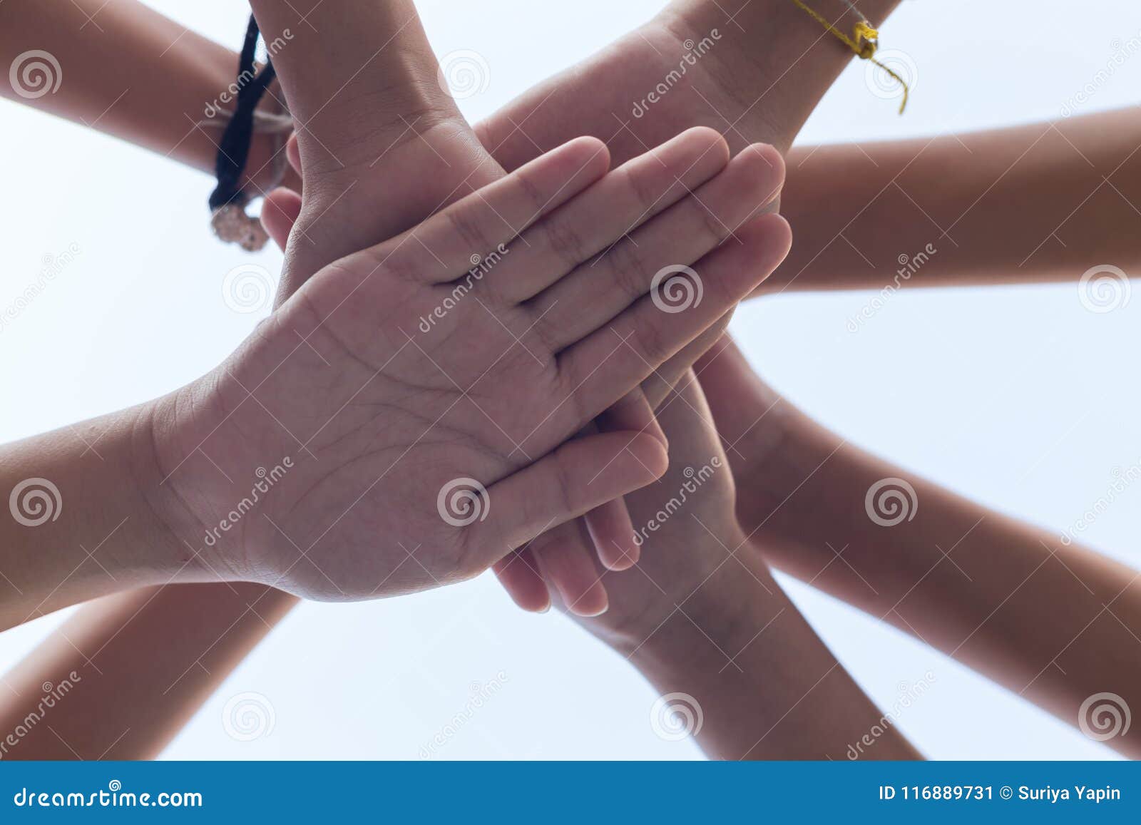 Close Up Hand Girl Power , Teamwork Stacking Hand Stock Image - Image ...