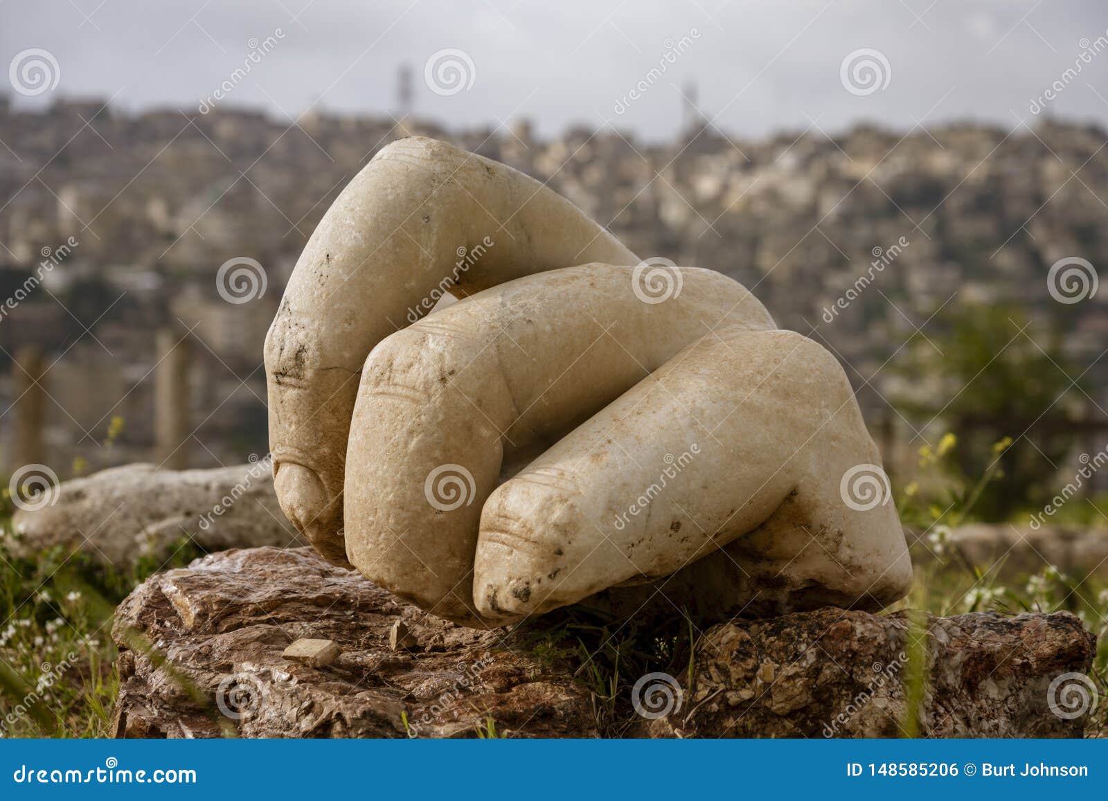 Close-up of Hand of Hercules in Amman, Jordan Stock Photo - Image of ...