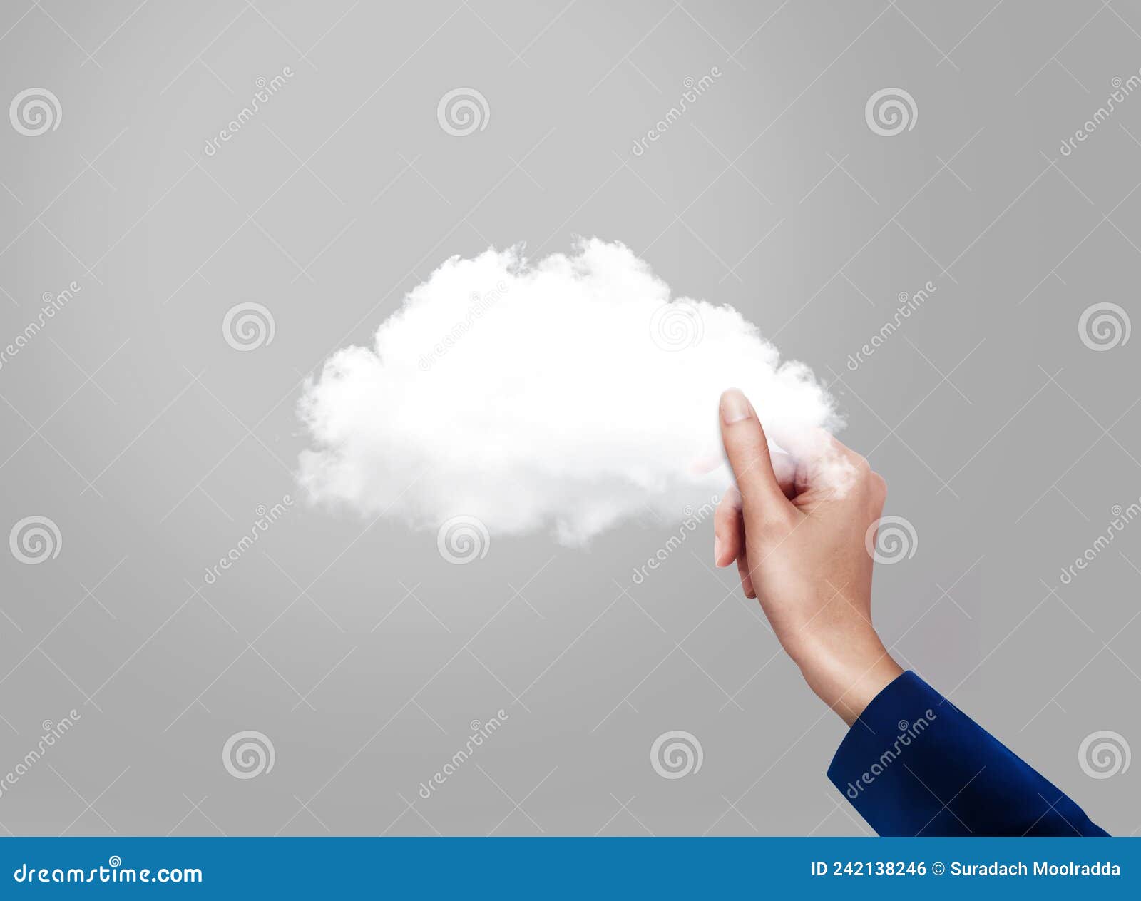 Close Up of Hand Hold the Cloud Computing Concept Stock Photo - Image ...