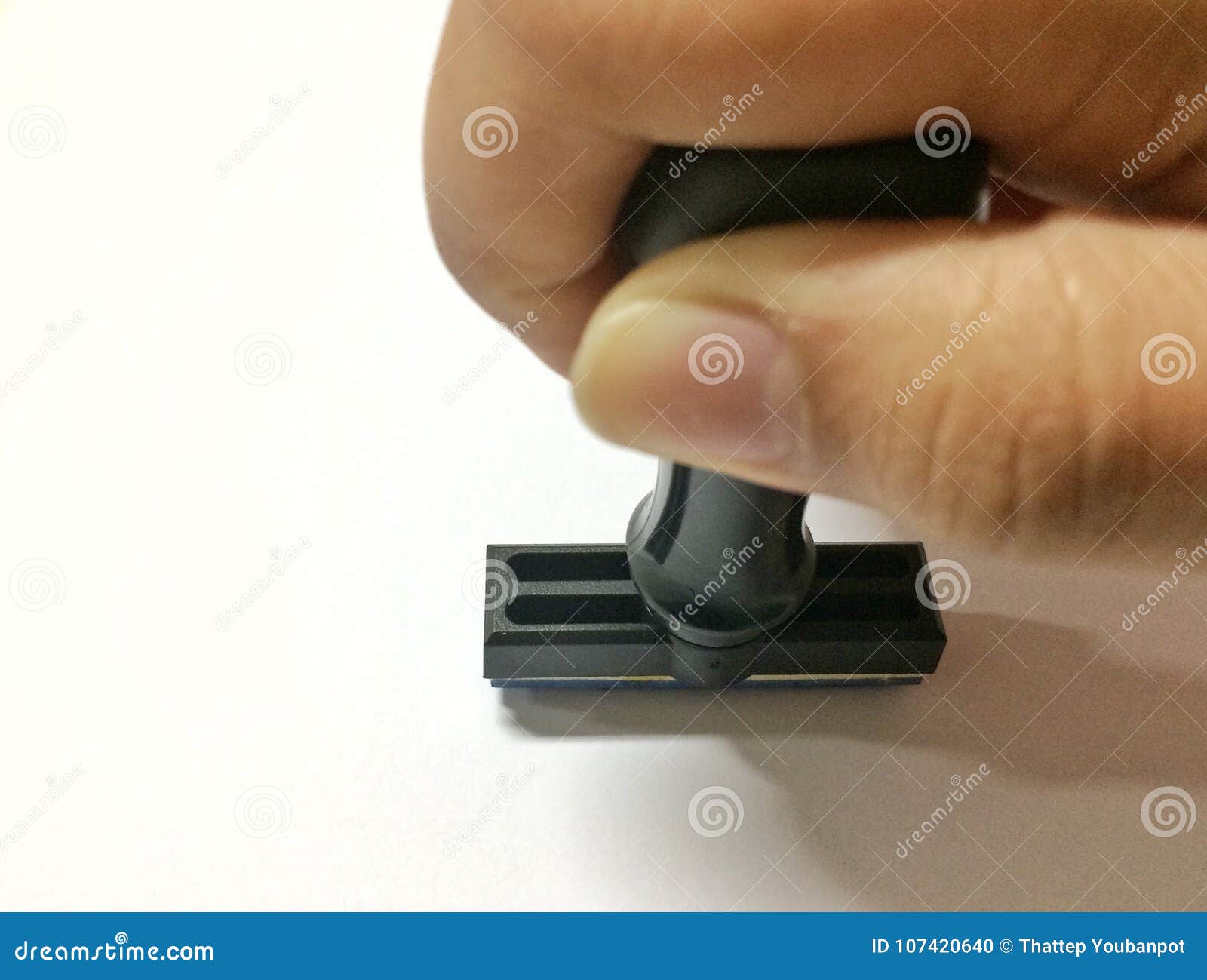 Hand hold rubber stamper. stock photo. Image of mouse - 107420640