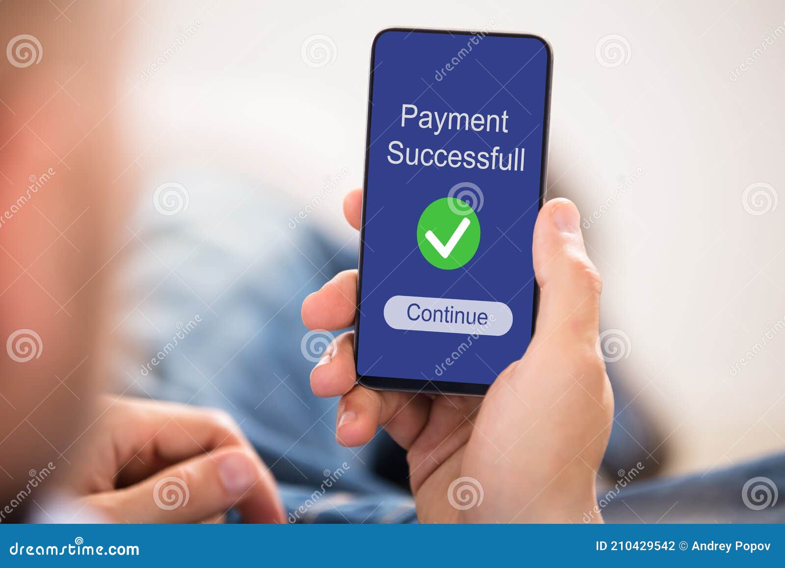 Person Showing Payment Successful Message on Cellphone Stock Photo ...