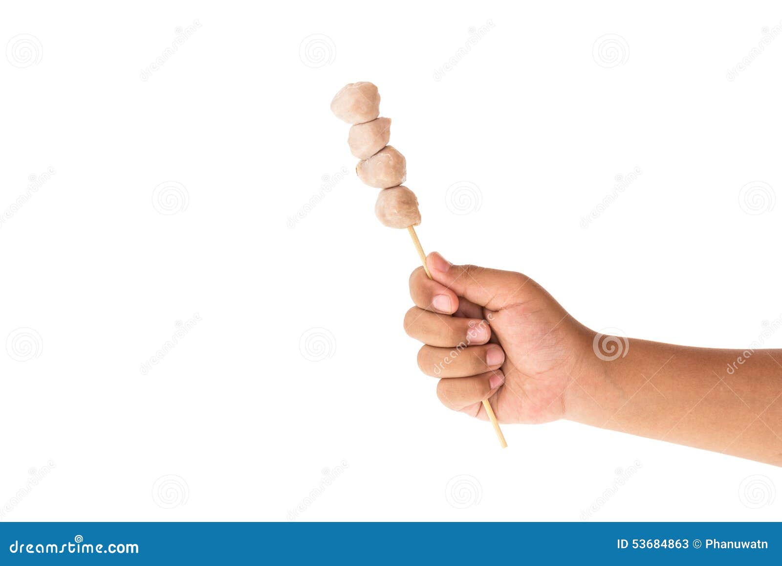 Close Up Hand Holding Meat Ball Isolated on White Stock Image - Image ...