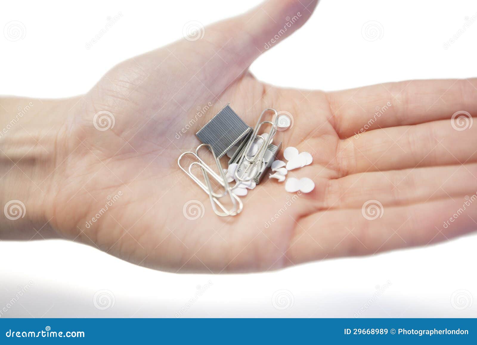 Close-up of Hand Holding Paper Clips Stock Image - Image of objects ...