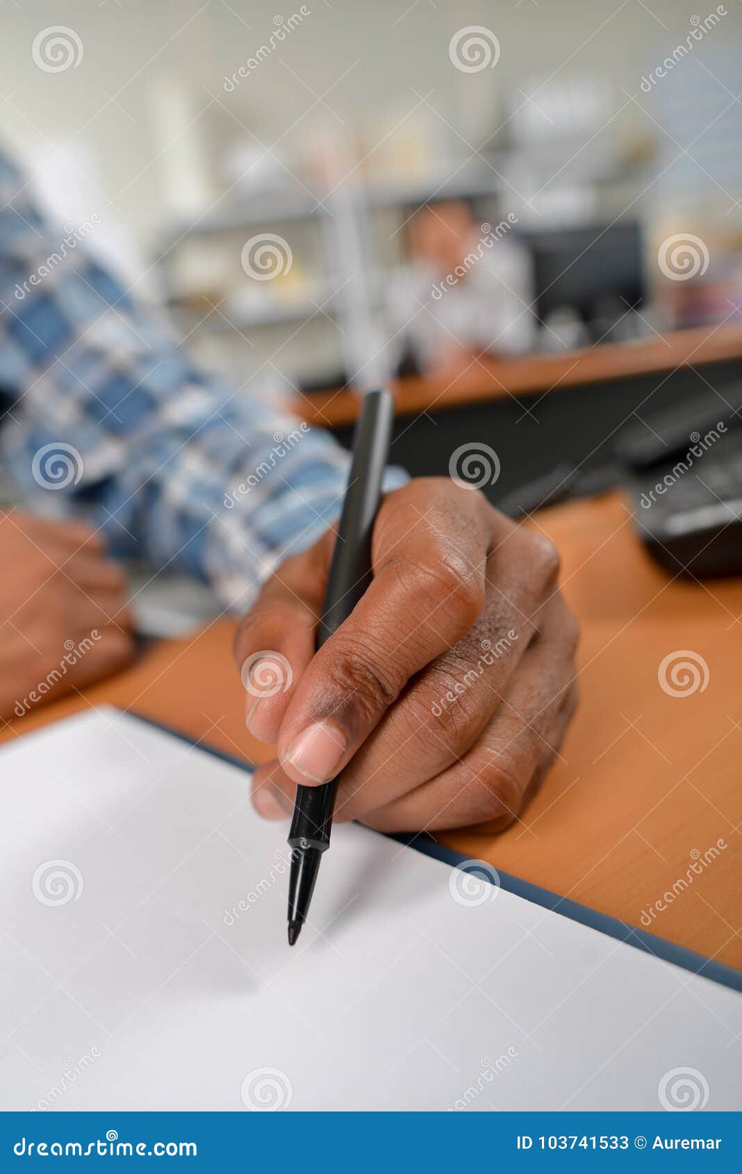 Close-up hand holding pen stock image. Image of dotted - 103741533