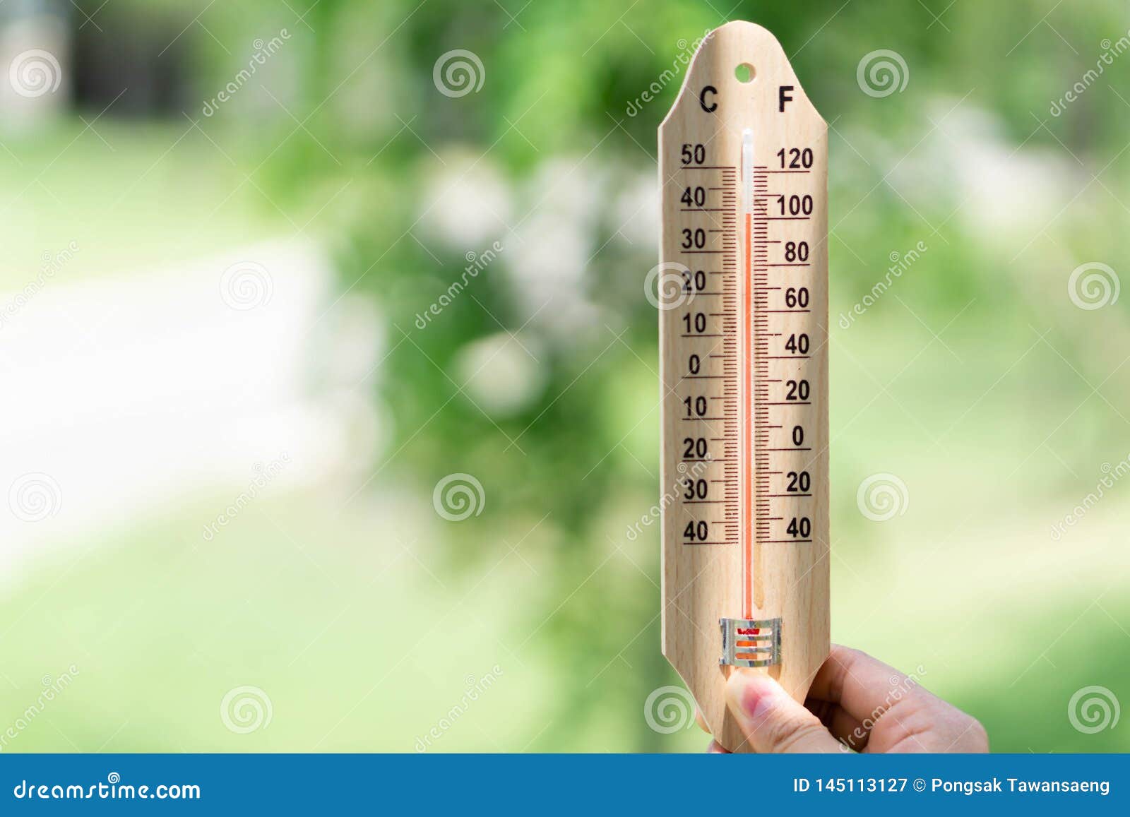 Close Up Hand Holding Thermometer with Hot Temperature Stock Image ...