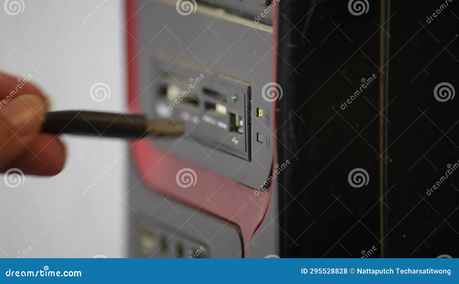 Close Up of Hand Inserting Plugging Data Cable into Usb Port Stock ...