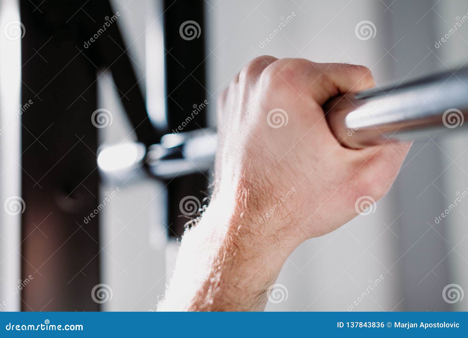 Hand Lifting Weights on a Barbell Stock Photo - Image of sport, athlete ...