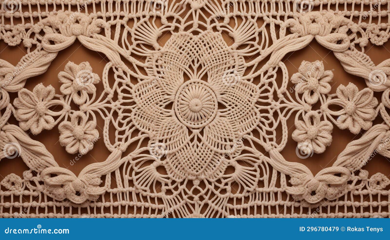 Close-up of Hand Made Macrame Texture Pattern Background Stock Image ...
