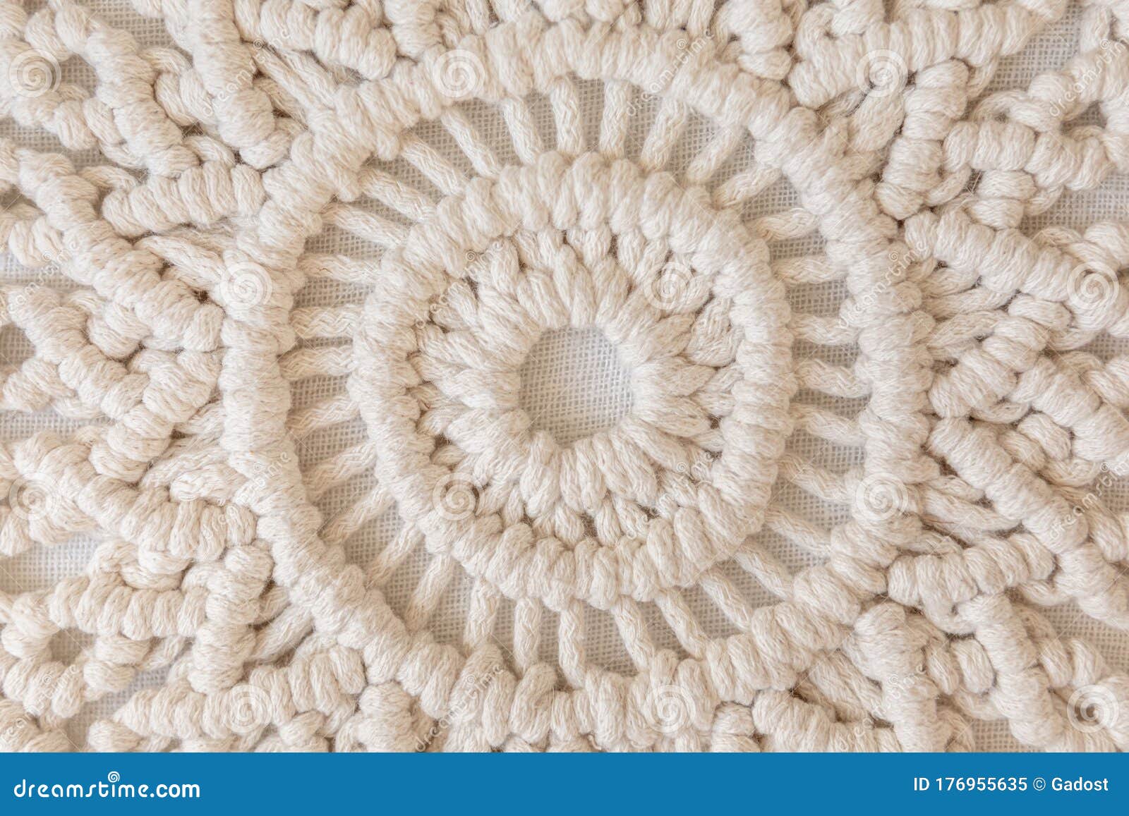 Close-up of Hand Made Macrame Texture Pattern Stock Image - Image of ...