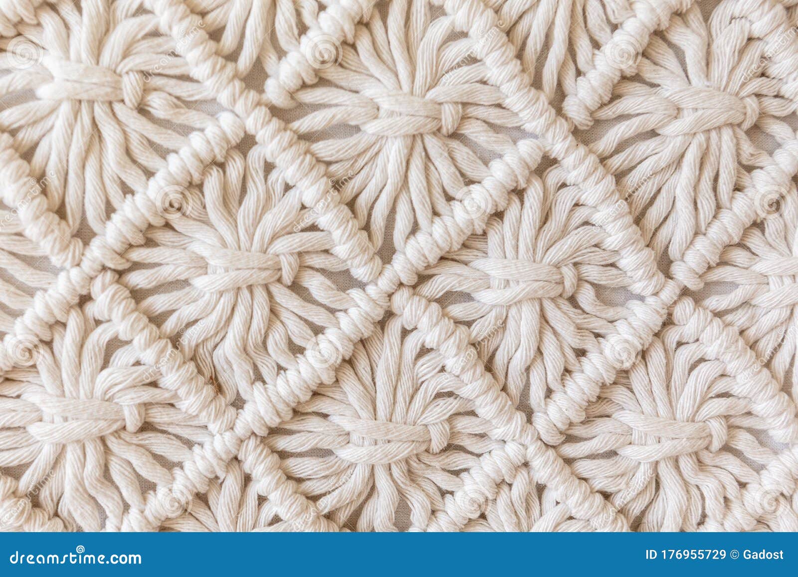 Close-up of Hand Made Macrame Texture Pattern Stock Image - Image of ...