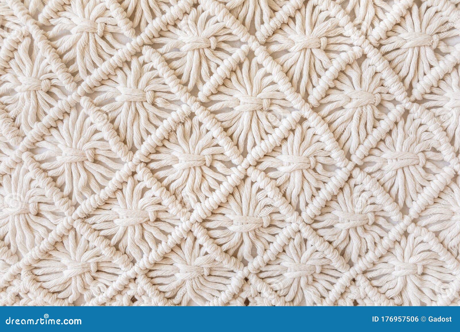 Close-up of Hand Made Macrame Texture Pattern Stock Photo - Image of ...