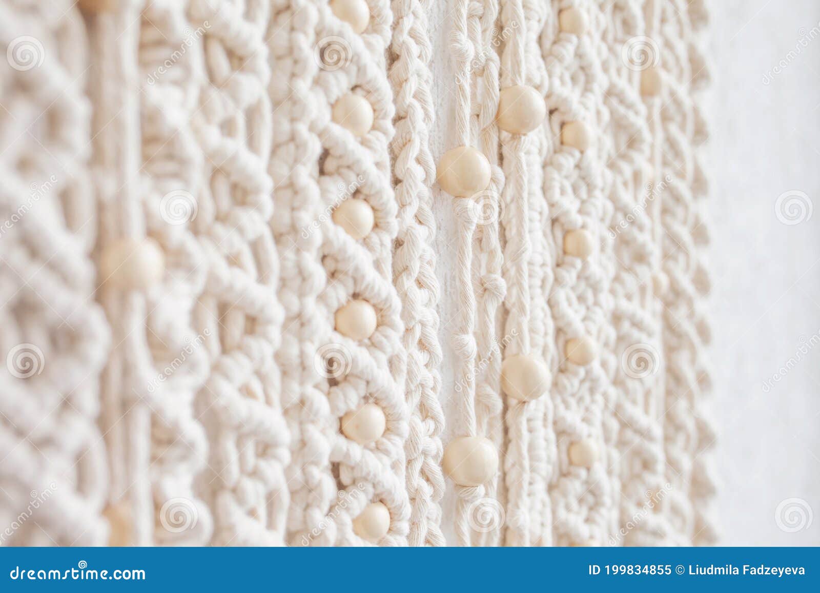 Close-up of Hand Made Macrame Texture Pattern. Eco Friendly Modern ...