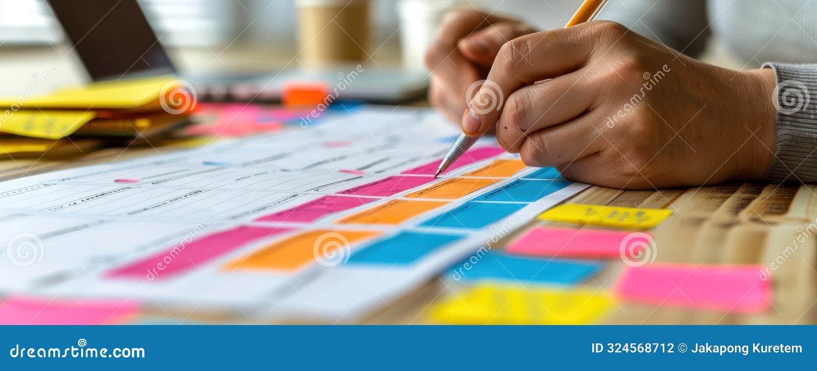 Close-up of Hand with Pen Marking Business Strategy Flowchart. Stock ...
