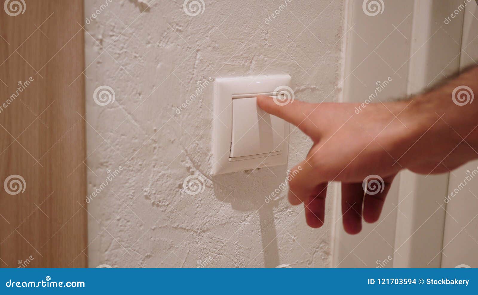 Close Up of Hand Pressing Button To Switch on the Light Stock Photo ...