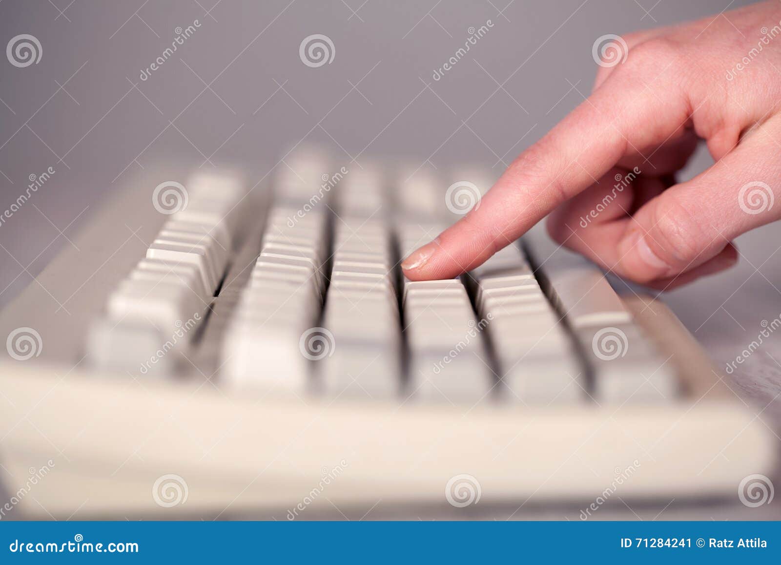 Close Up of Hand Pressing Keyboard Buttons Stock Image - Image of ...