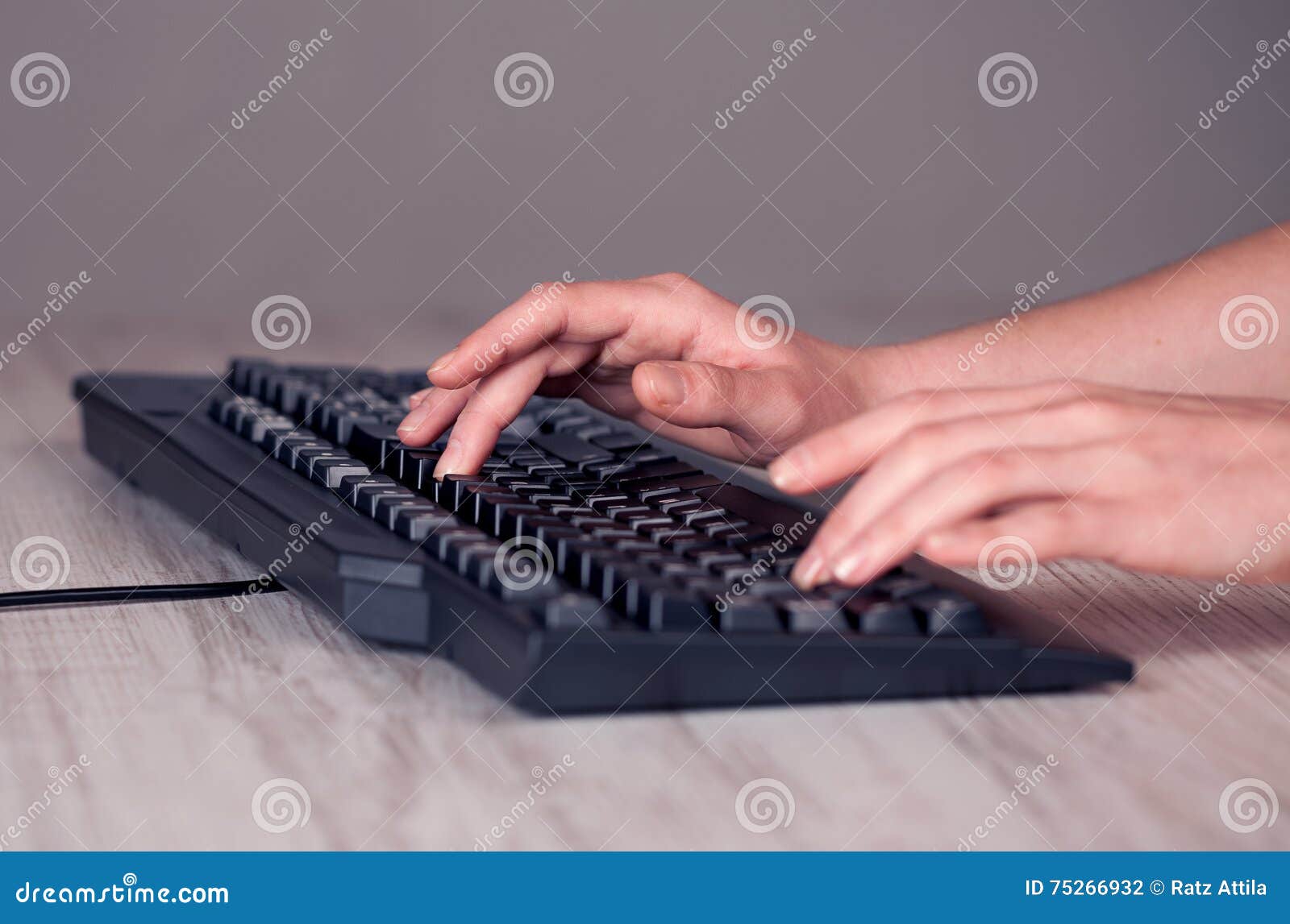 Close Up of Hand Pressing Keyboard Buttons Stock Photo - Image of ...