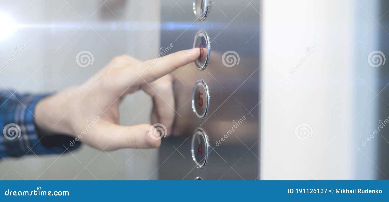 Close Up Hand Pushing a Button in the Lift Elevator Cabin Stock Image ...