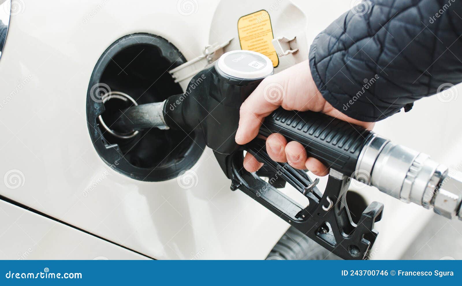 Close Up of Hand Puts Fuel Pump into Car Stock Photo - Image of biofuel ...