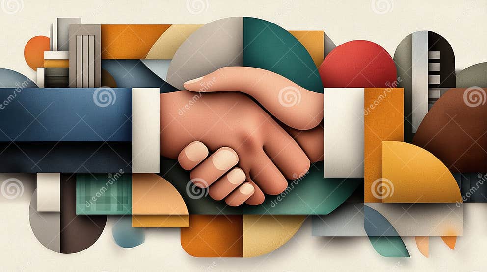 A Close Up of a Hand Shaking with an Abstract Background, AI Stock ...
