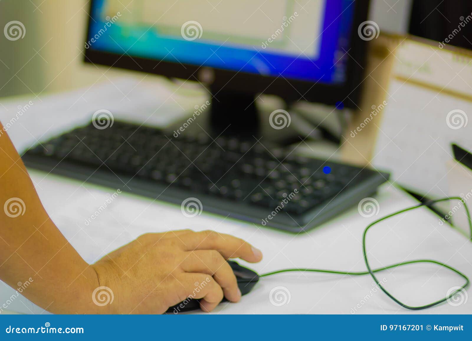 Close Up Hand of Software Engineer on Mouse during Testing Program ...