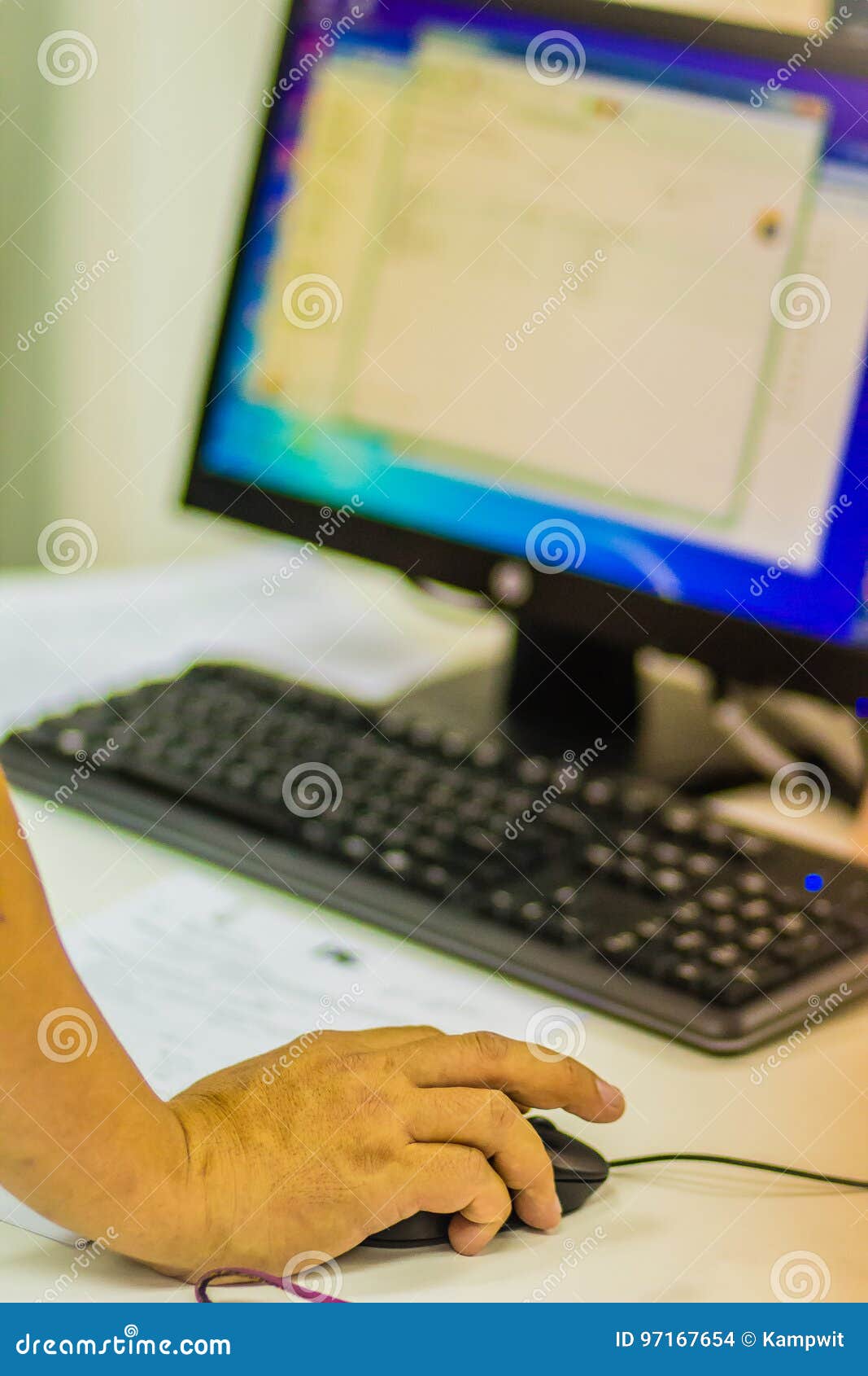 Close Up Hand of Software Engineer on Mouse during Testing Program ...