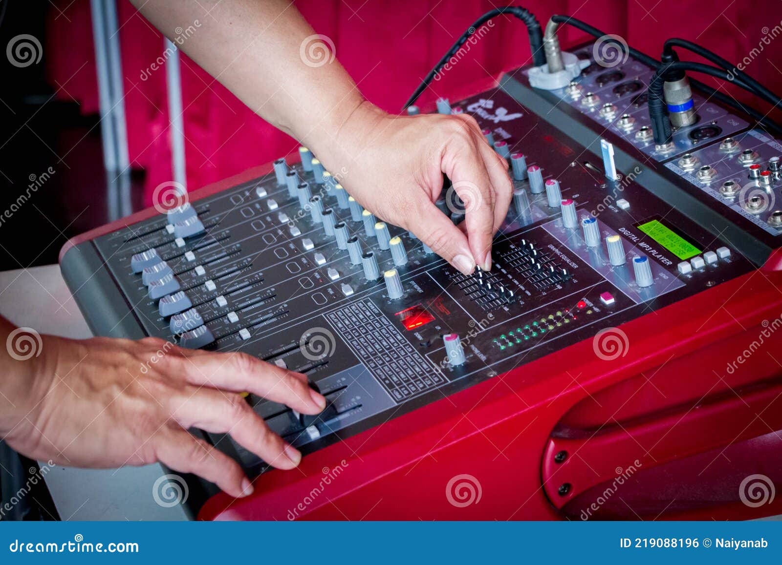 Hand on sound check stock photo. Image of band, microphone - 219088196