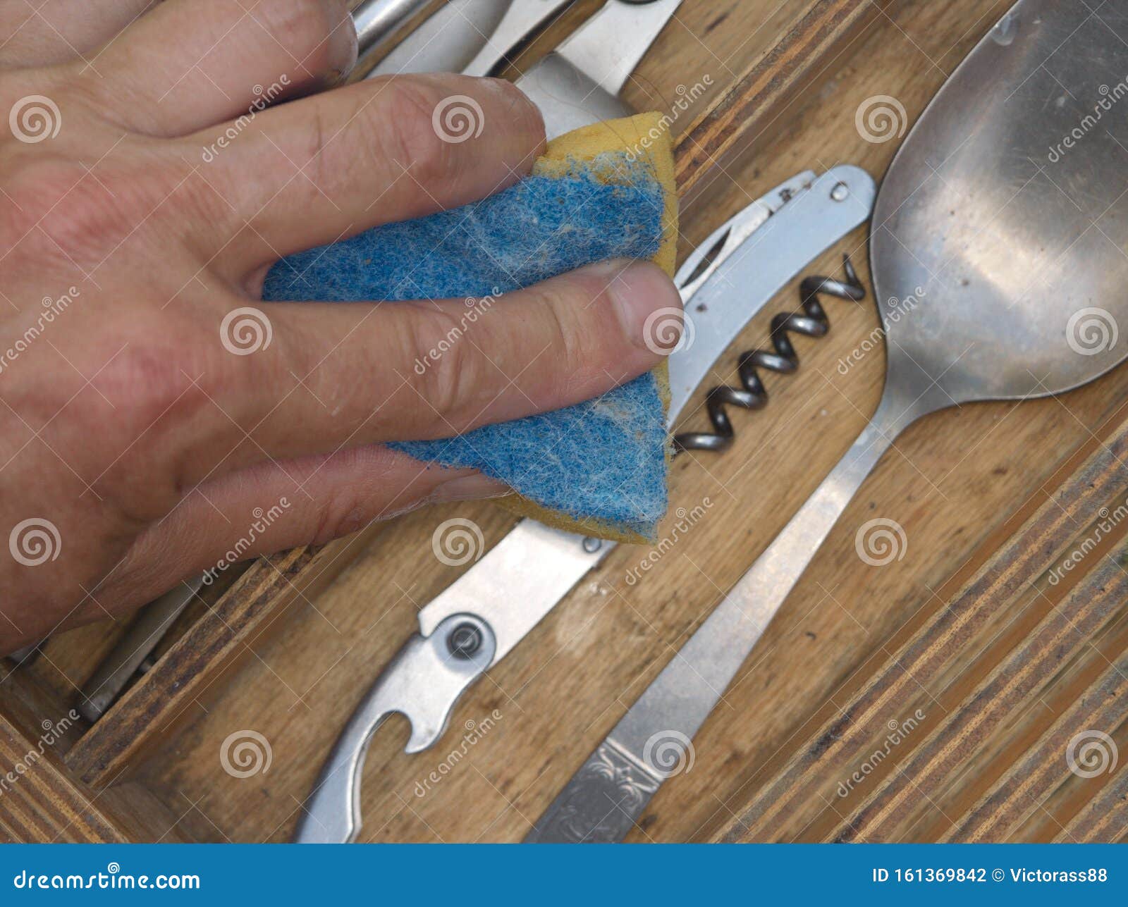 Hand with sponge stock photo. Image of working, household - 161369842