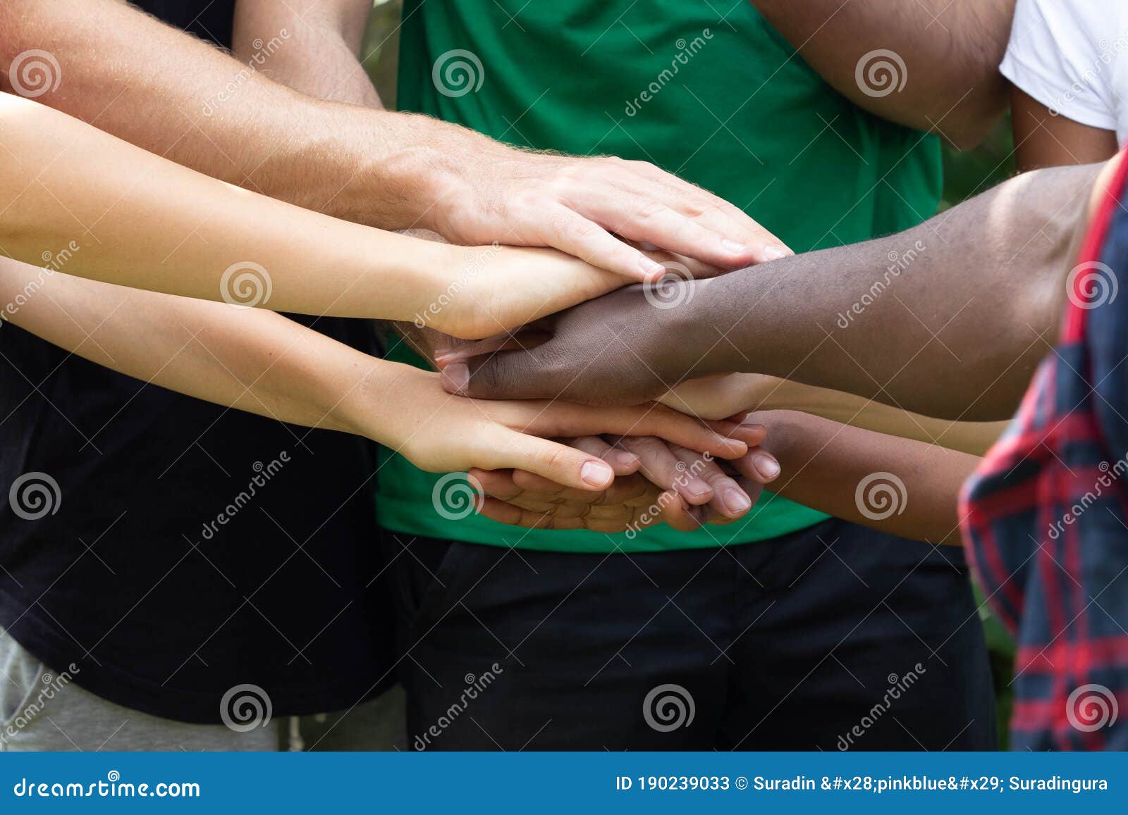 Close Up of Hand Stack Over Each Other Stock Image - Image of american ...