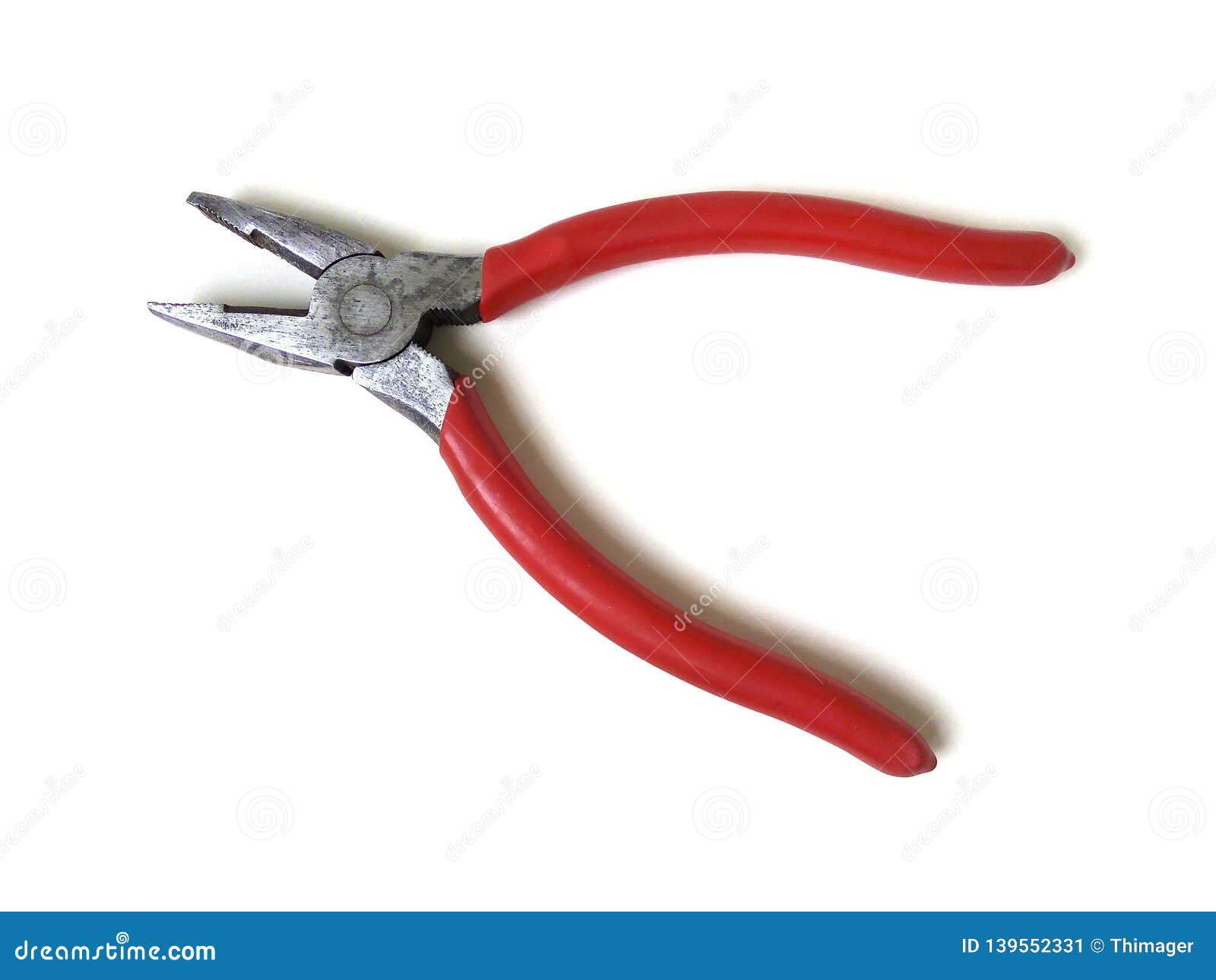 Red handle pliers. stock image. Image of corrosive, decor - 139552331