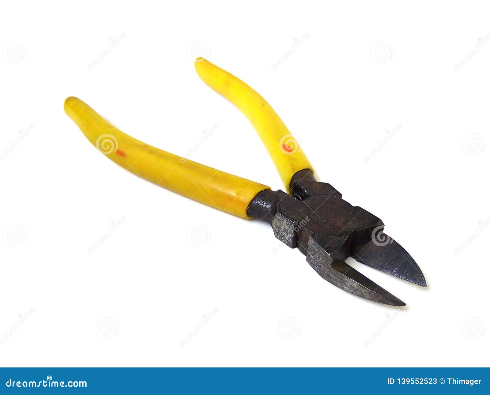 Yellow Handle Cutting Pliers. Stock Image - Image of concept, corrode ...