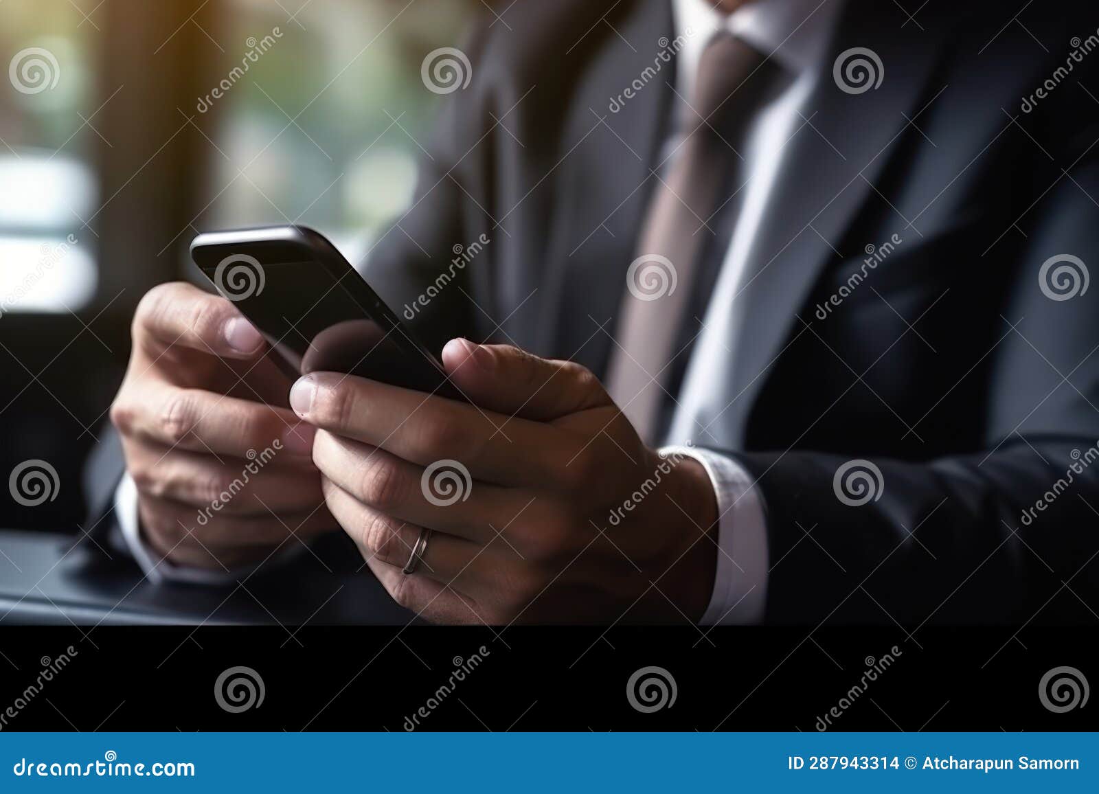 Close Up Hand Use Smart Phone Chatting and Messaging Concept Generative ...