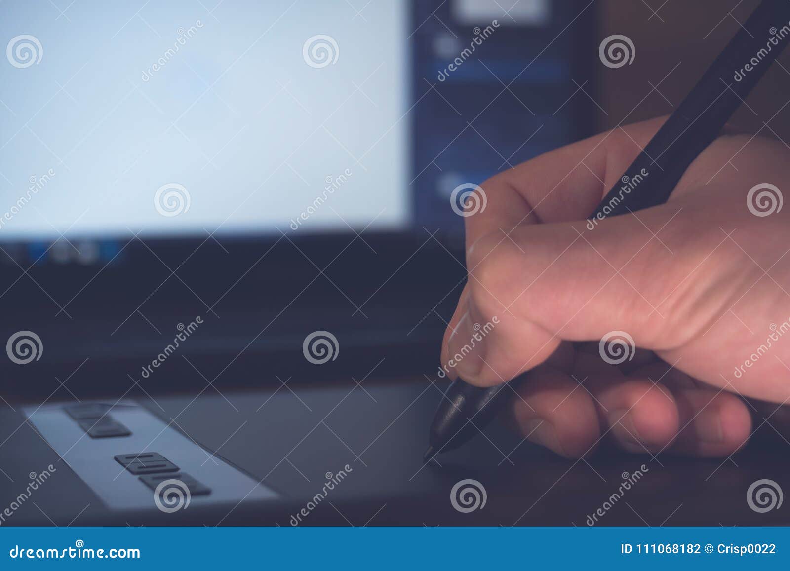 Close-up Hand Using Graphic Tablet at Home Stock Photo - Image of ...