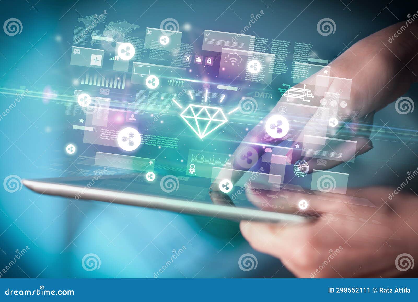 Close-up of a Hand Using Tablet, Currency Concept Stock Image - Image ...