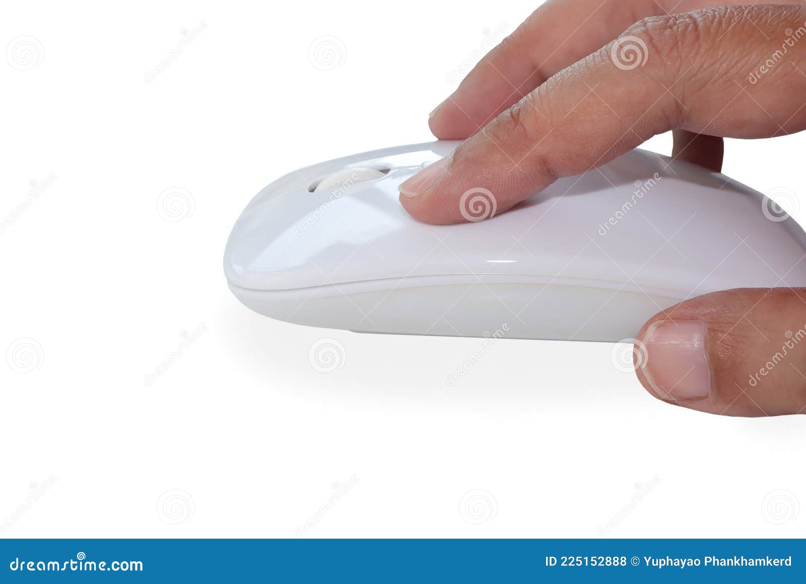 Close Up of Hand Using on White Mouse and Clicking Stock Photo - Image ...