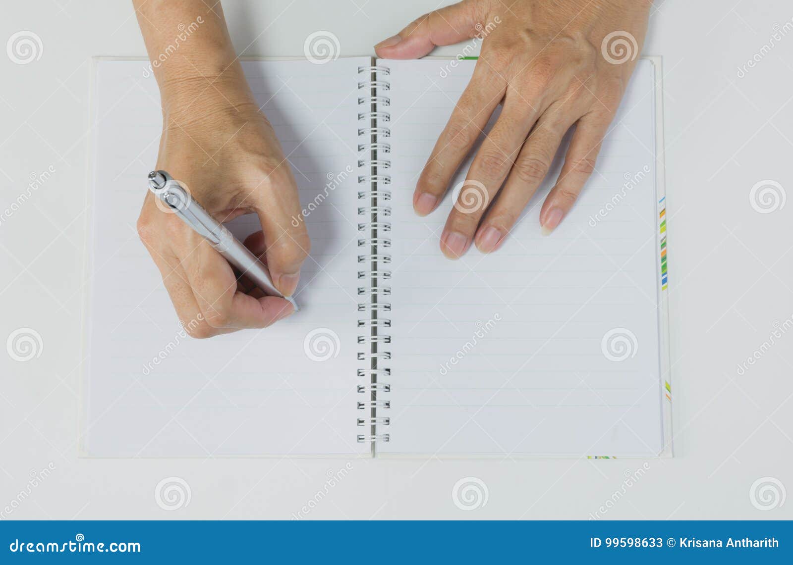 Close Up Hand Writing on Book Paper with Pen Stock Image - Image of ...