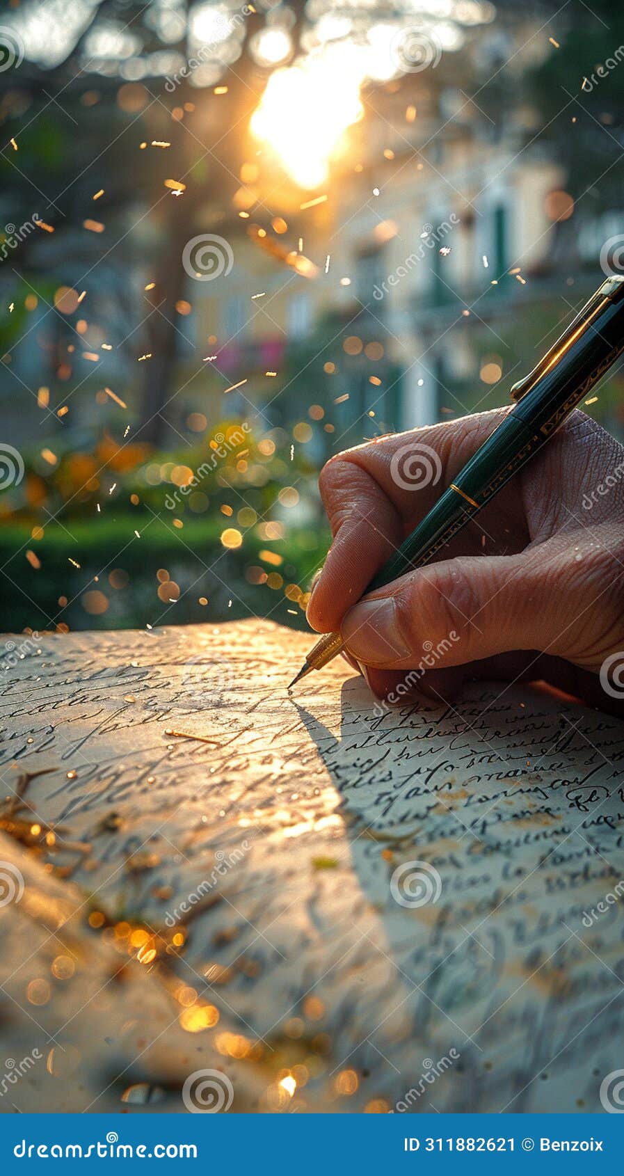 Close-up of a Hand Writing in a Journal Stock Image - Image of ...