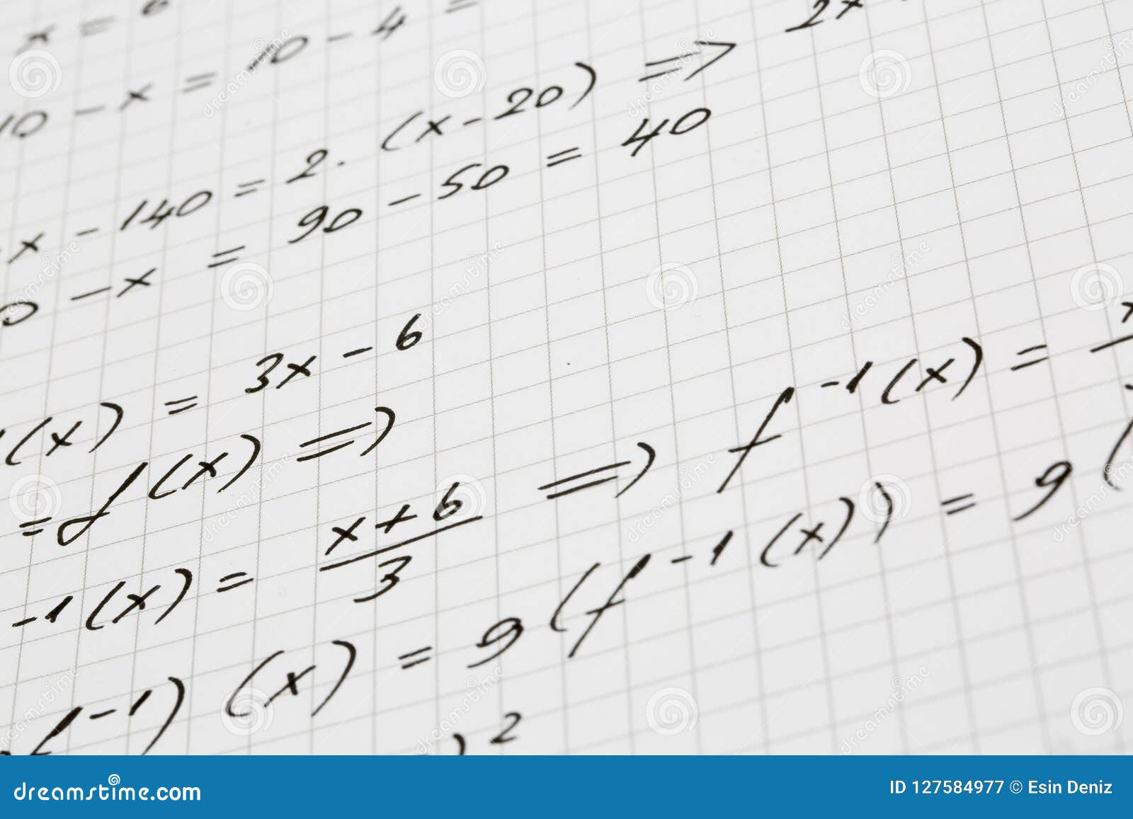 Close-up of Hand Written Mathematical Formulas. Stock Image - Image of ...