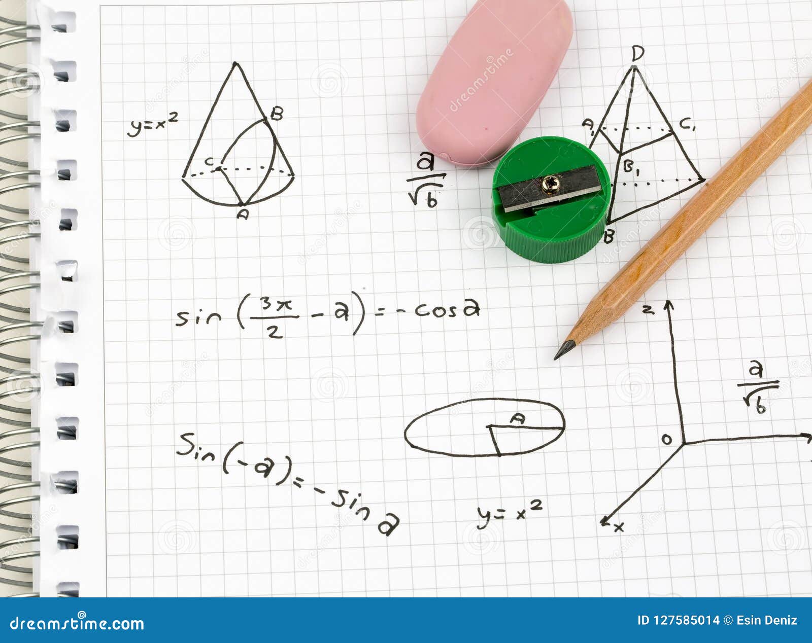 Close-up of Hand Written Mathematical Formulas. Stock Photo - Image of ...