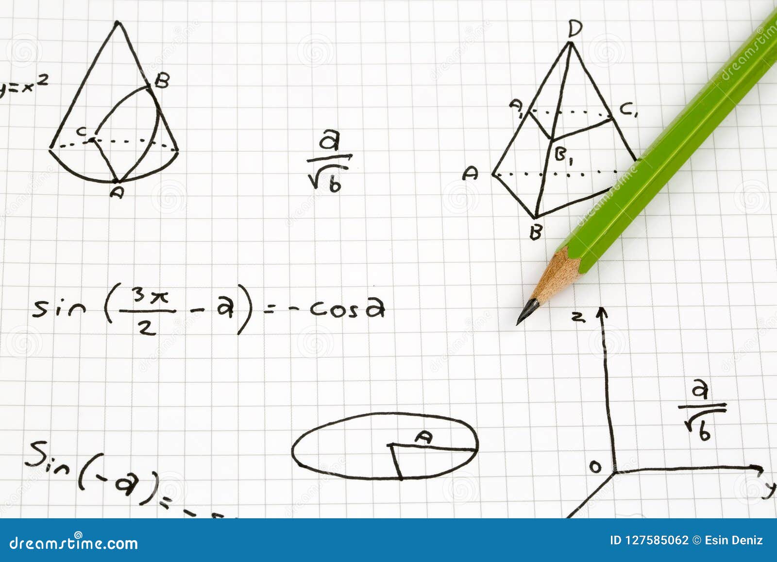 Close-up of Hand Written Mathematical Formulas. Stock Photo - Image of ...