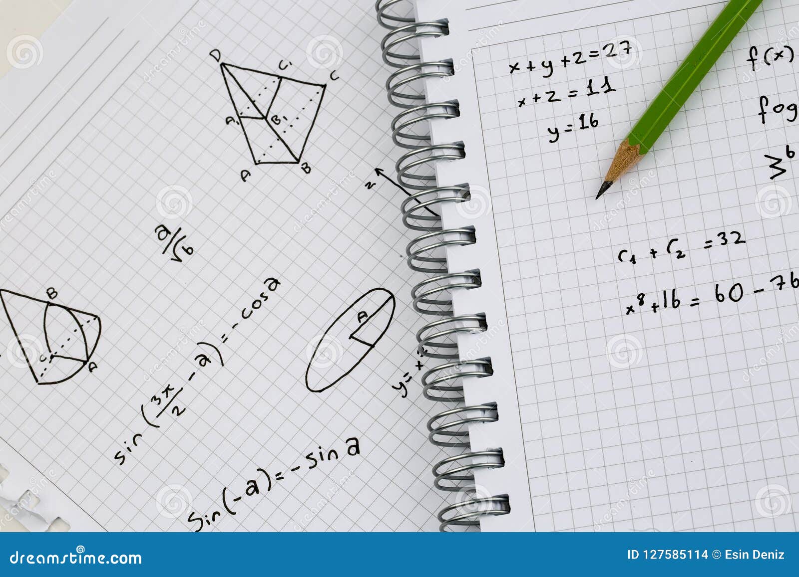 Close-up of Hand Written Mathematical Formulas. Stock Photo - Image of ...