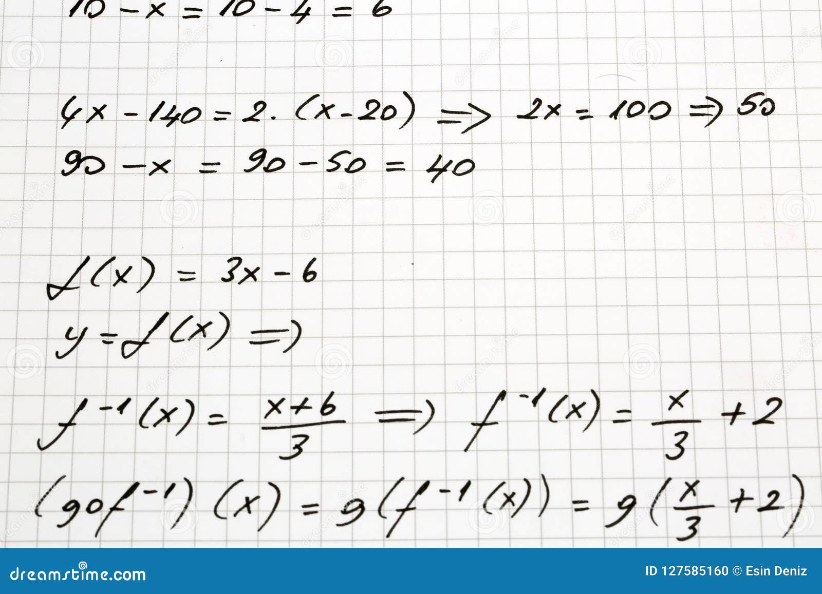 Close-up of Hand Written Mathematical Formulas. Stock Photo - Image of ...
