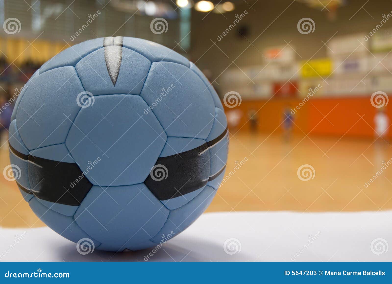 Handball Ball Laying On The 9 Meters Dotted Line Stock Photography ...