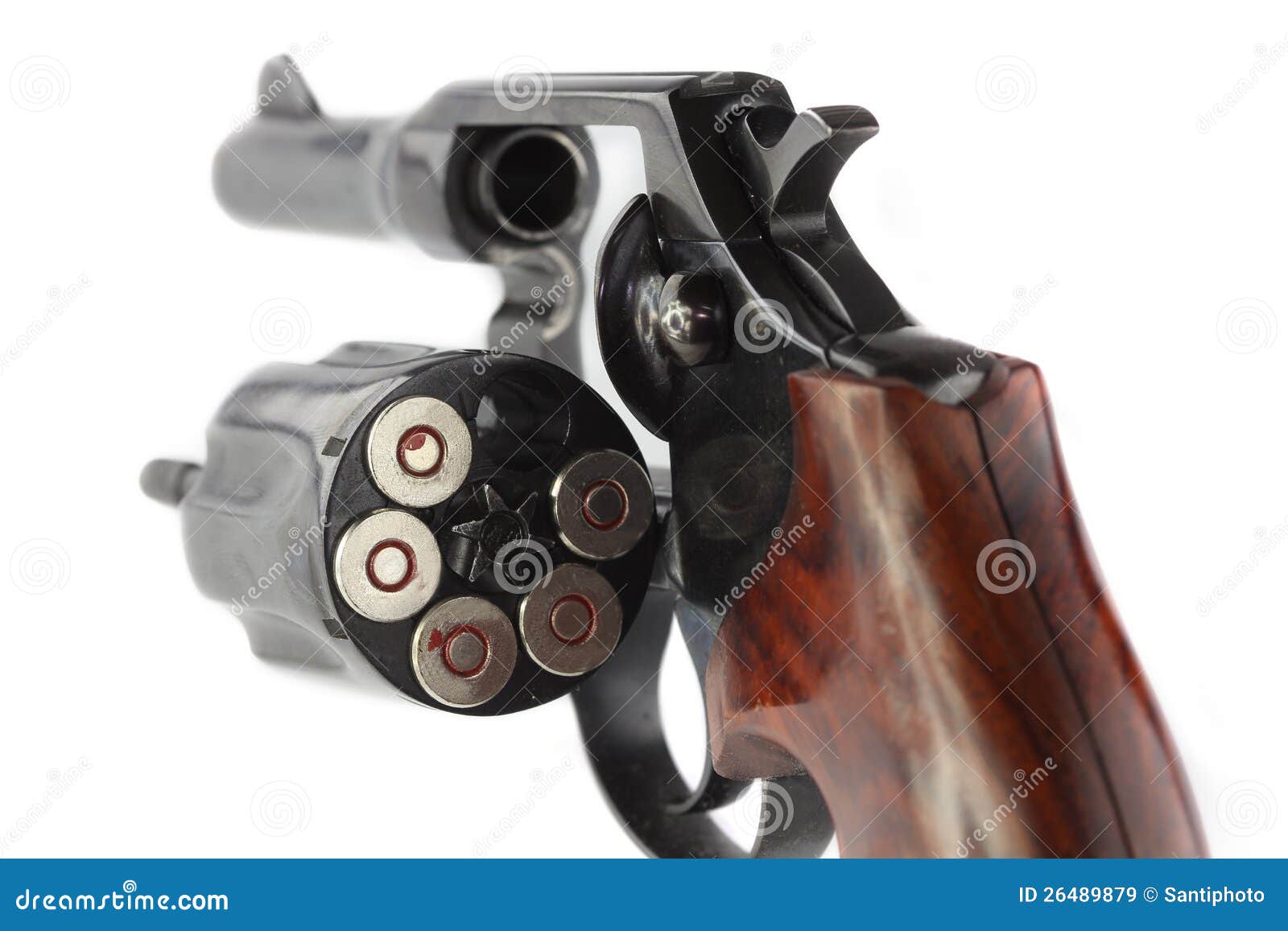 A Handgun Revolver Chamber Is Open Showing Ammunition Gun Ammo Personal ...