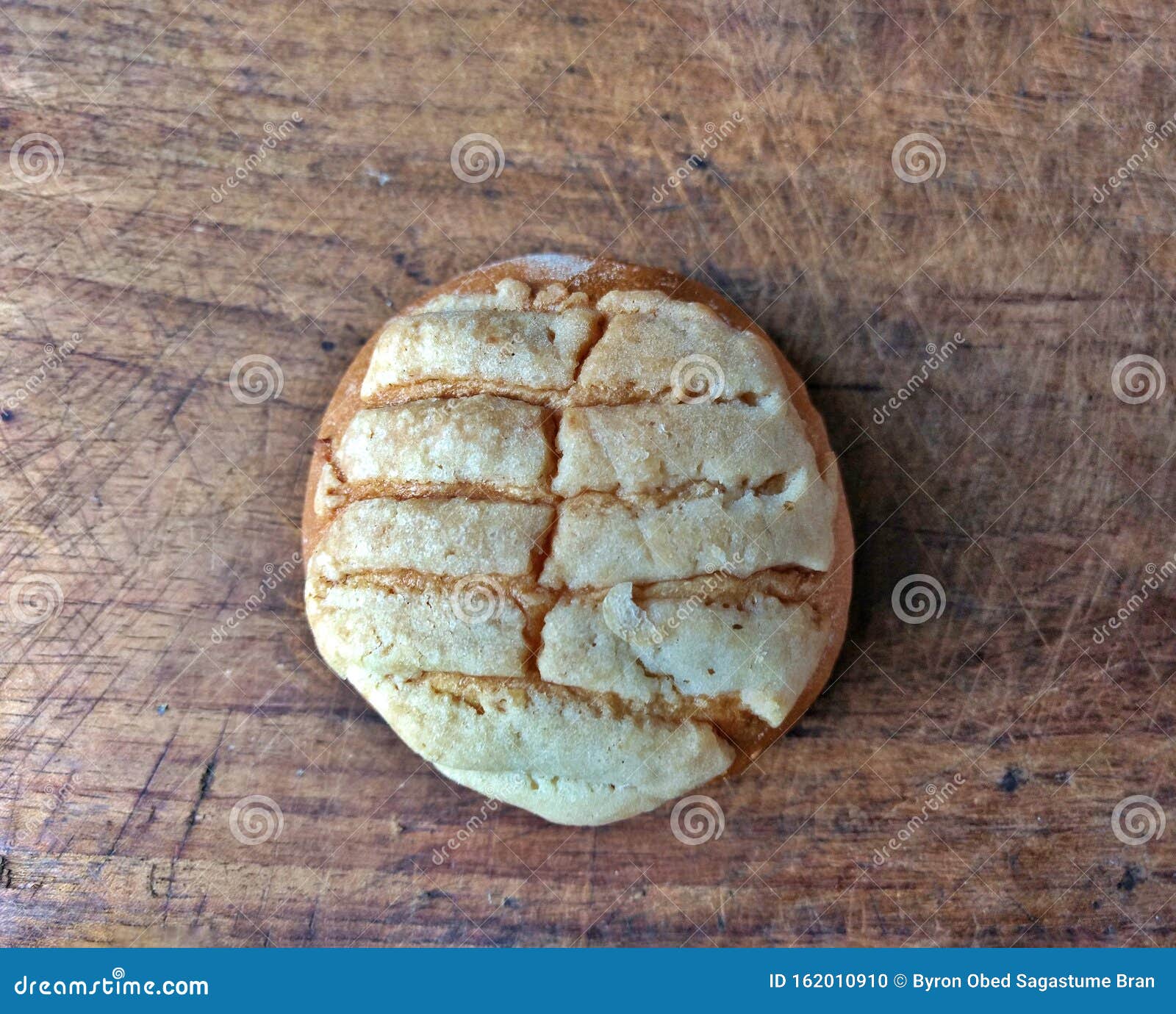 Close-up of Handmade Shell Bread on Wooden Board. Typical Mexican Bread ...