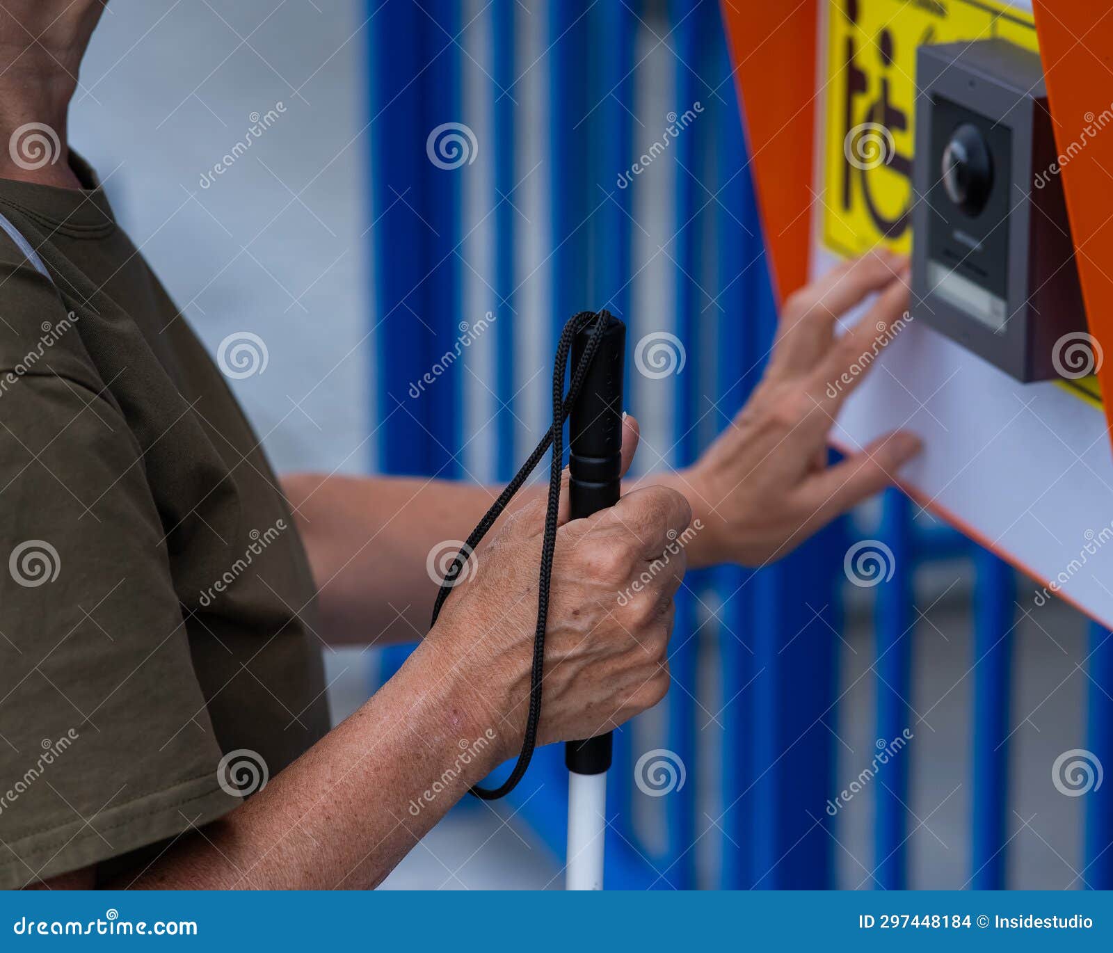 Close-up of the Hands of a Blind Elderly Woman Reading a Text in ...